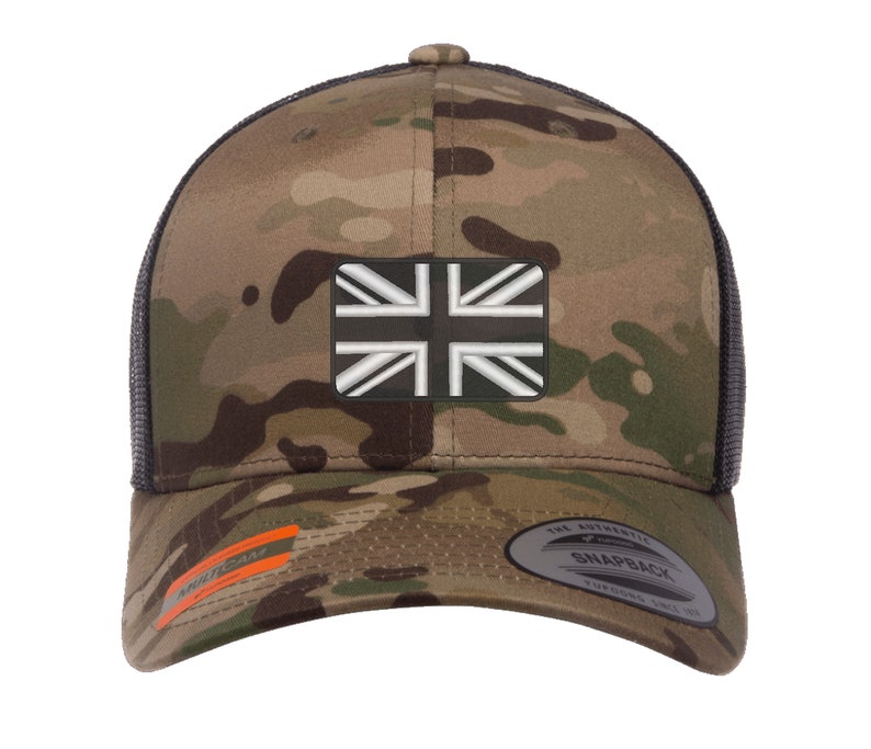 Black and White Union Jack Cap Hat Flexfit Yupoong Camouflage | Etsy