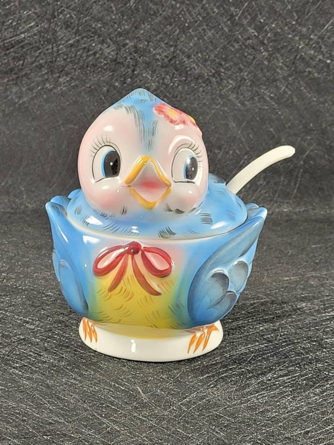Vintage Lefton Blue Bird ESD Anthropomorphic Jam Jelly Jar Japan - Etsy