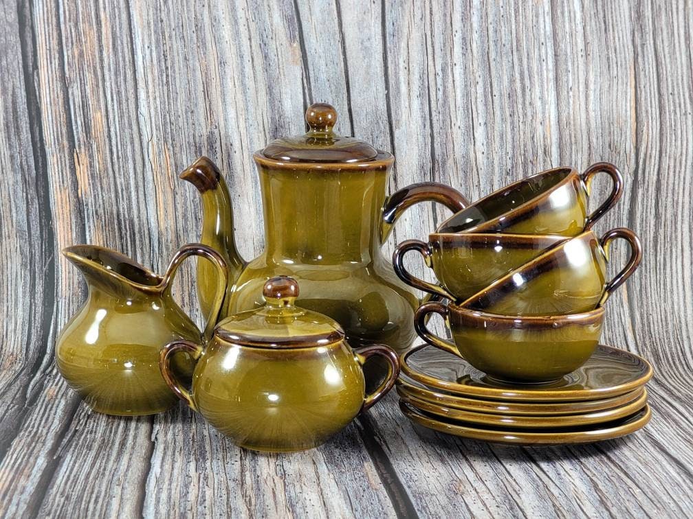 Vintage Faiencerie St-clement Pottery Tea Coffee Set 5001 ,5015-2 ...