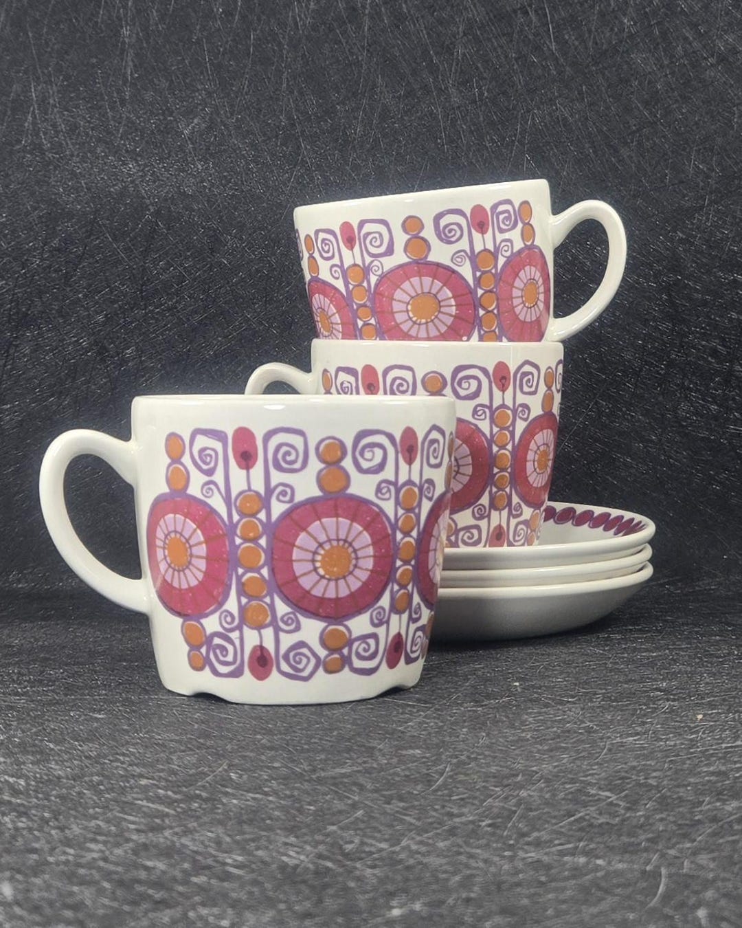 3 Vintage FIGGJO Barcarole Cups and Saucers Turi Design NORWAY - Etsy
