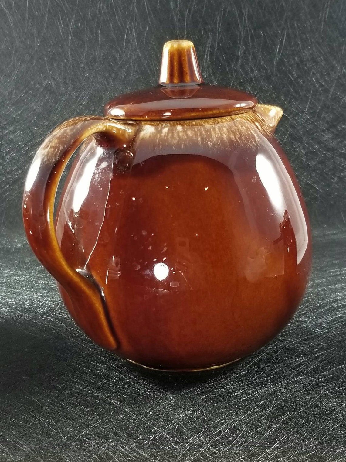 Vintage Hull Pottery Ohio USA Brown Drip Teapot Creamer and | Etsy