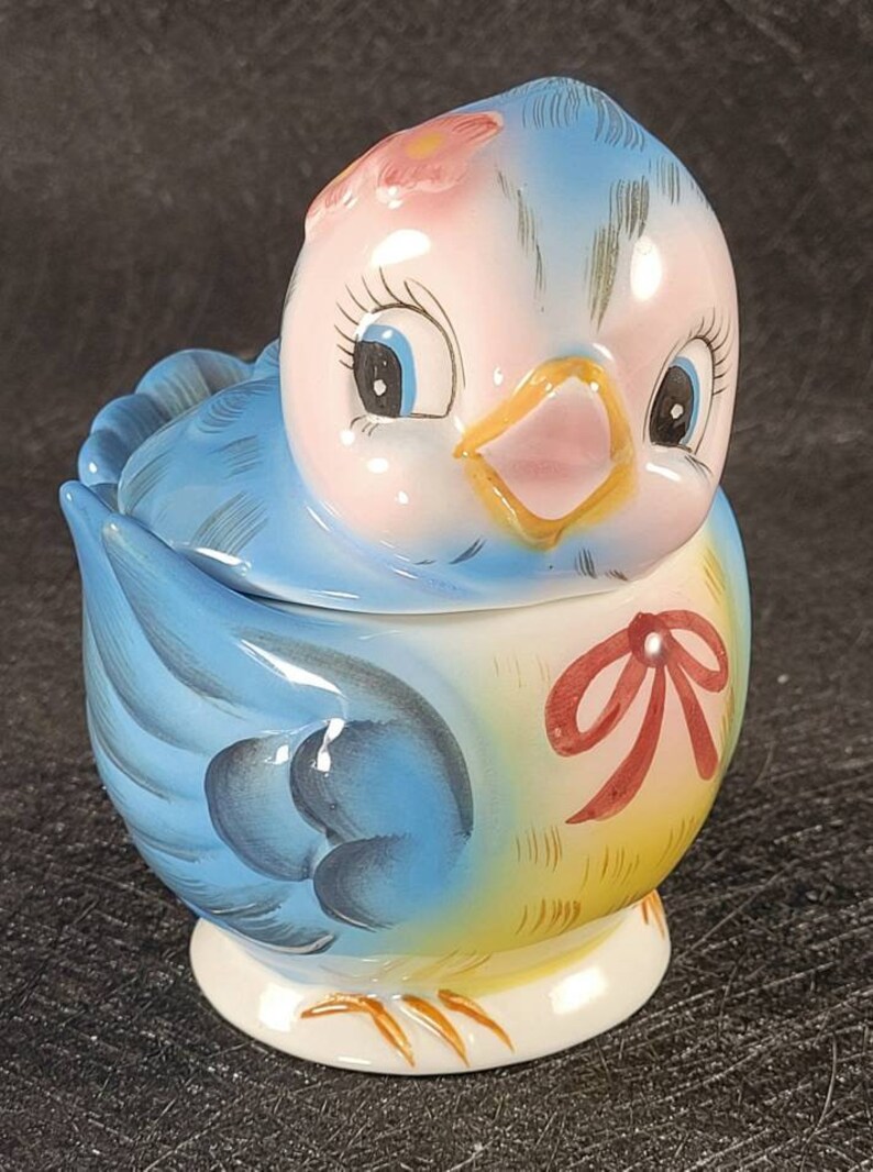 Rare Vintage Lefton Blue Bird ESD Anthropomorphic Lidded Sugar - Etsy