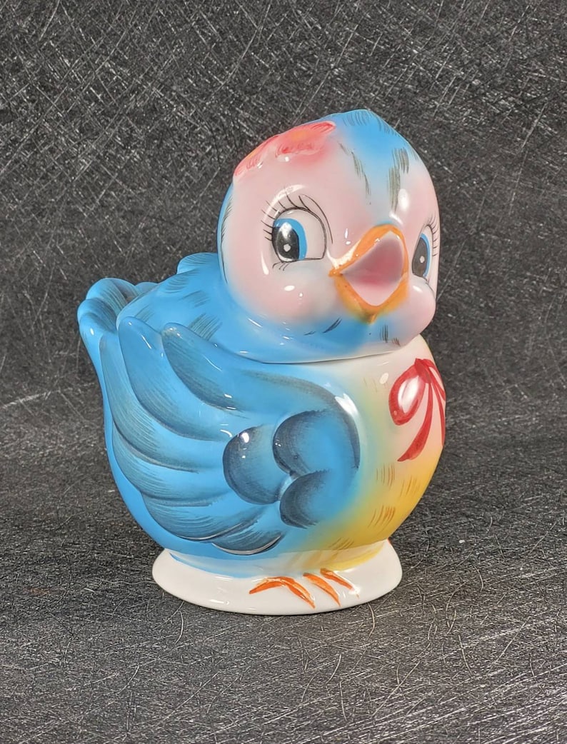Rare Vintage Lefton Blue Bird ESD Anthropomorphic Lidded Sugar - Etsy
