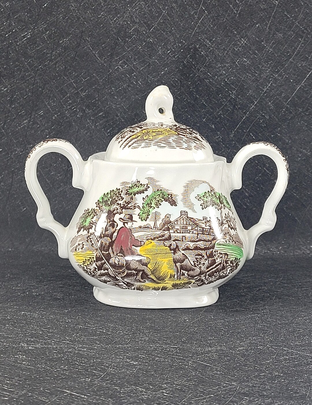 Vintage the Hunter by Myott Staffordshire Creamer Multicolor Ironstone ...