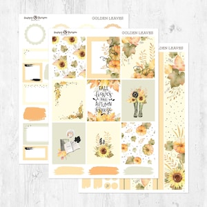 Golden Leaves - Gold Foil - Planner Sticker Kit (5 Sheets) - for ...