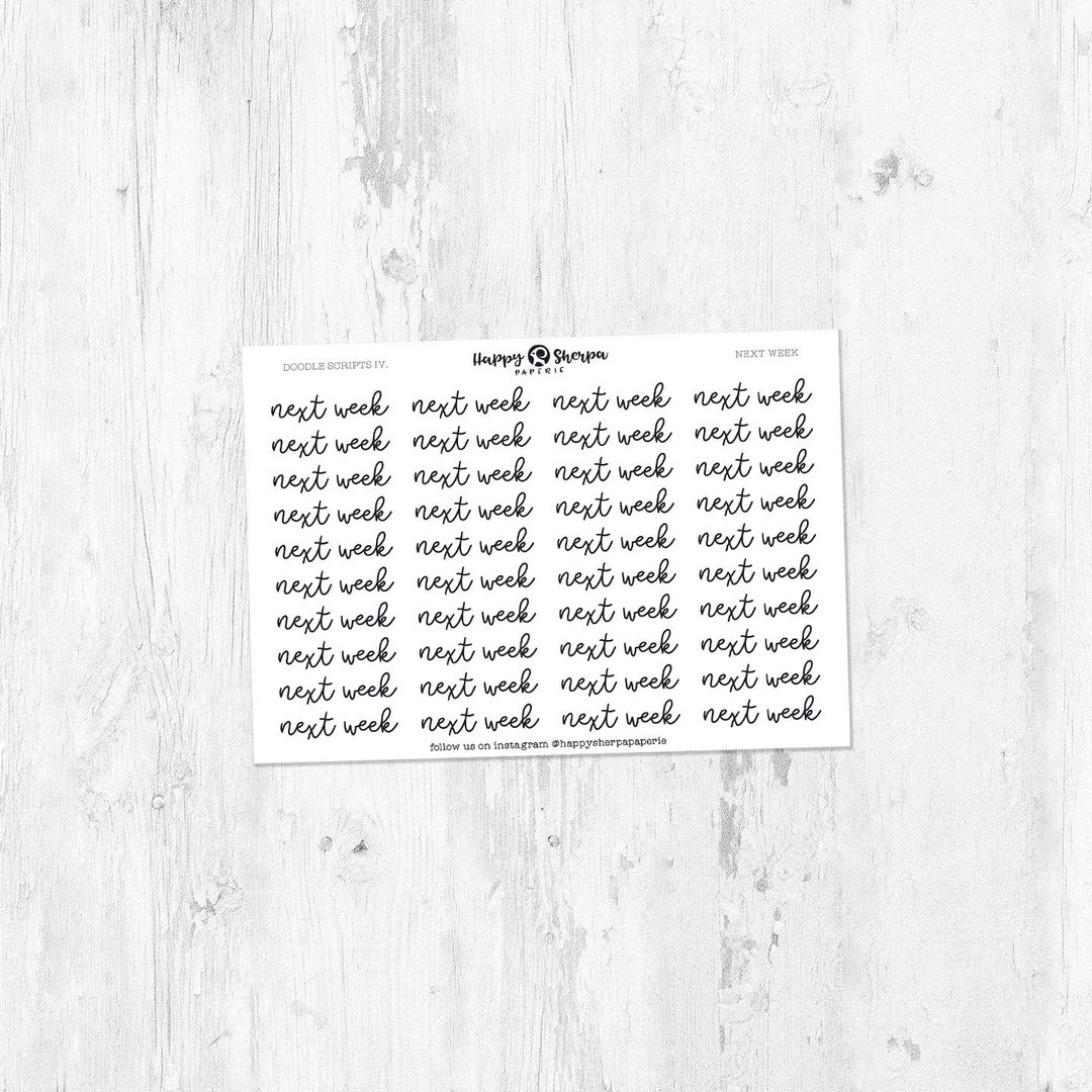 Next Week - Handwritten Script Planner Stickers - Etsy