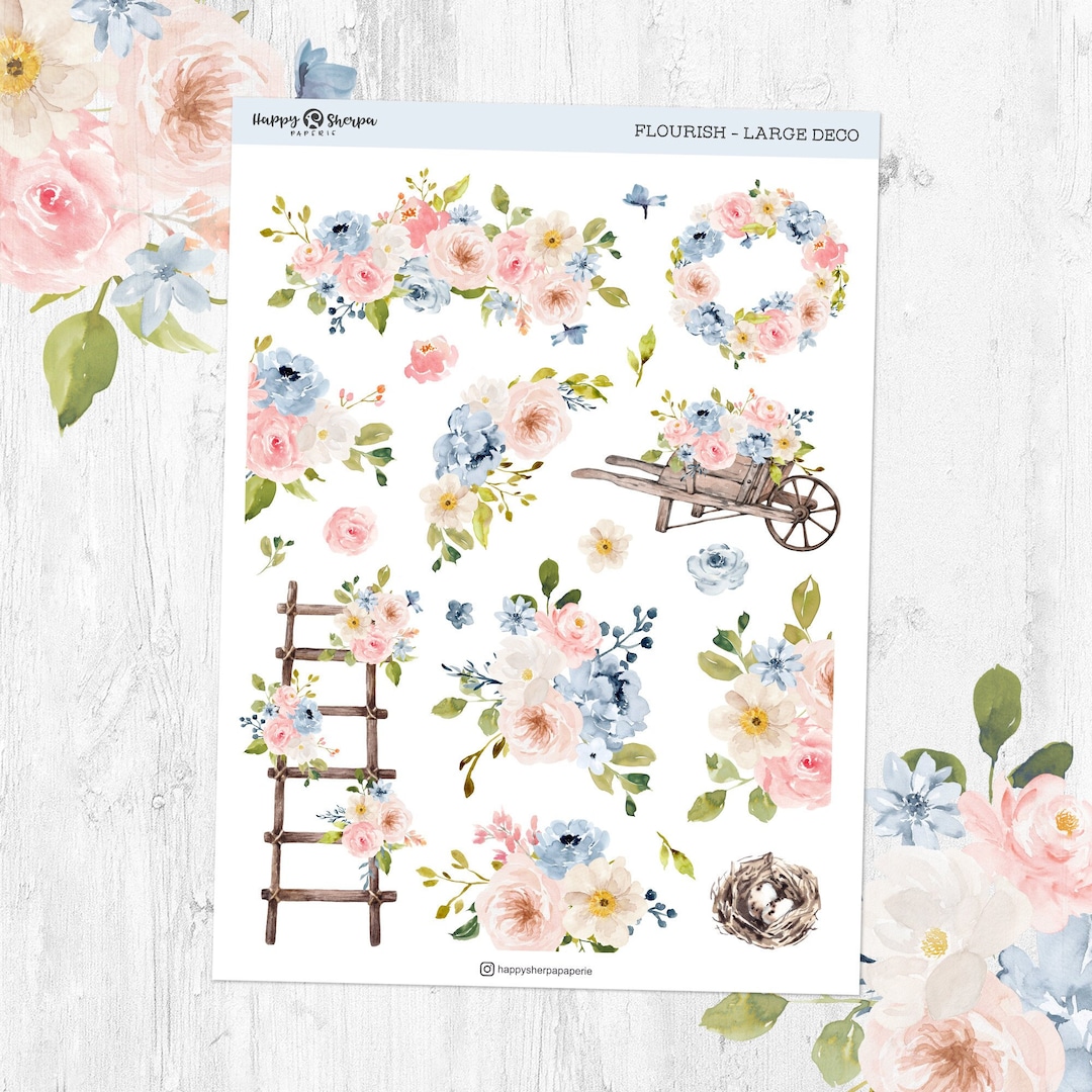 Flourish - Large Deco Stickersheet | Planner, Bullet Journal Stickers ...