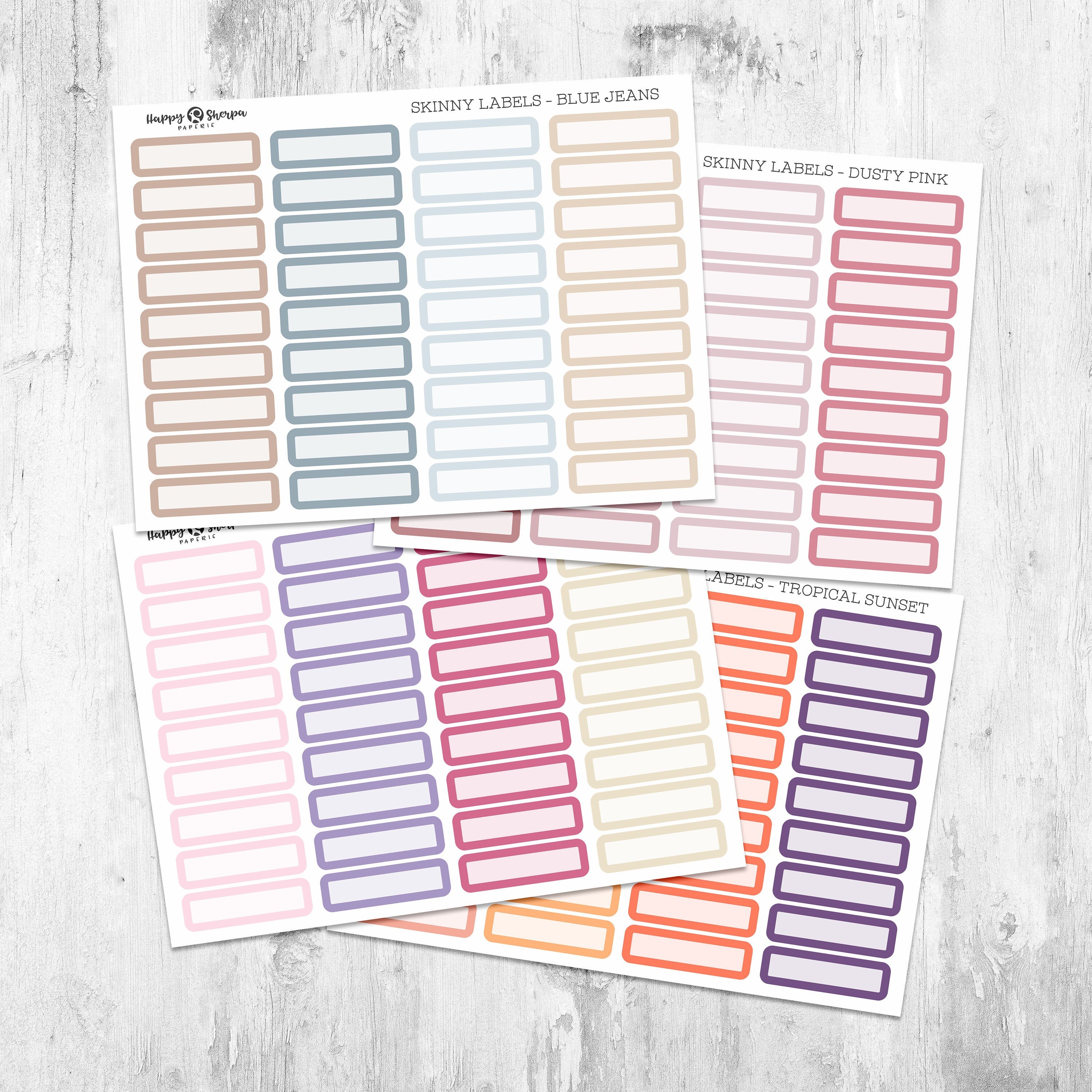Skinny Labels 36 Functional Planner Stickers Color Palette | Etsy