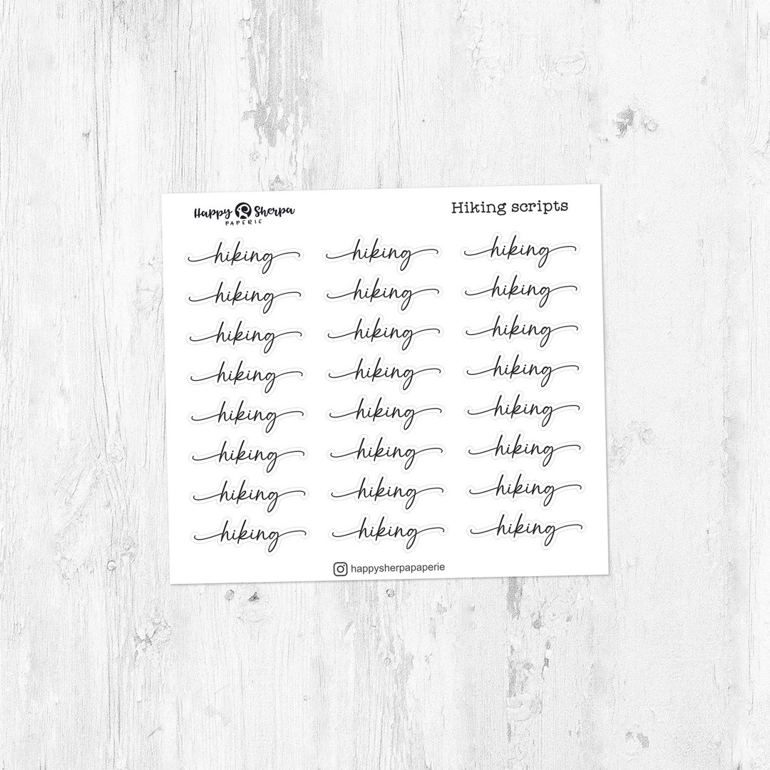 Hiking Scripts - Foiled Planner Deco Stickers - Etsy