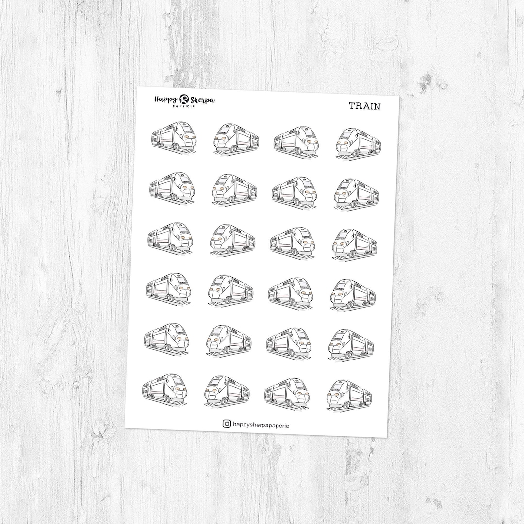 Train - 24 Cute Doodle Planner Stickers - Etsy