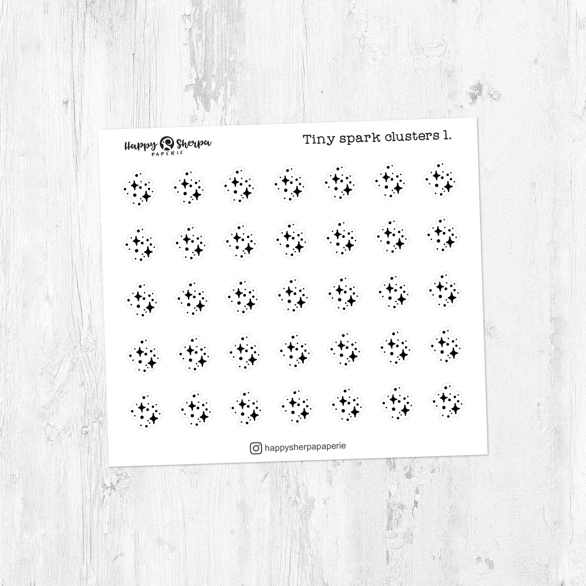 Pequeños grupos de chispas 1. Pegatinas Foiled Deco Planner - Etsy España