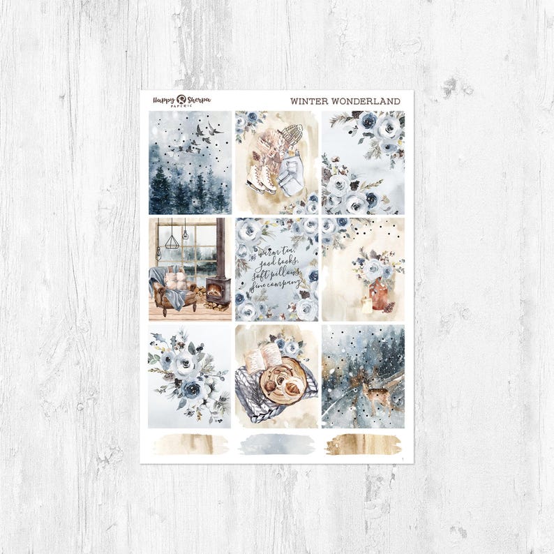 Winter Wonderland - Silver Foil - Planner Sticker Kit (5 Sheets) - for ...