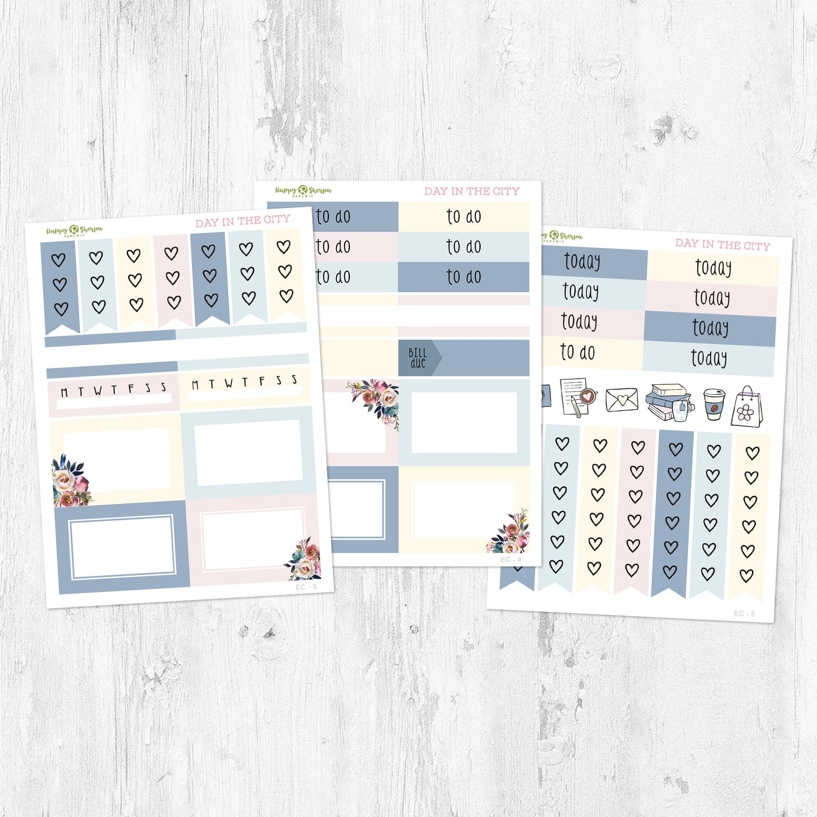 Day in the City - Mini Weekly Kit Planner Stickers (5 Sheets) - Etsy