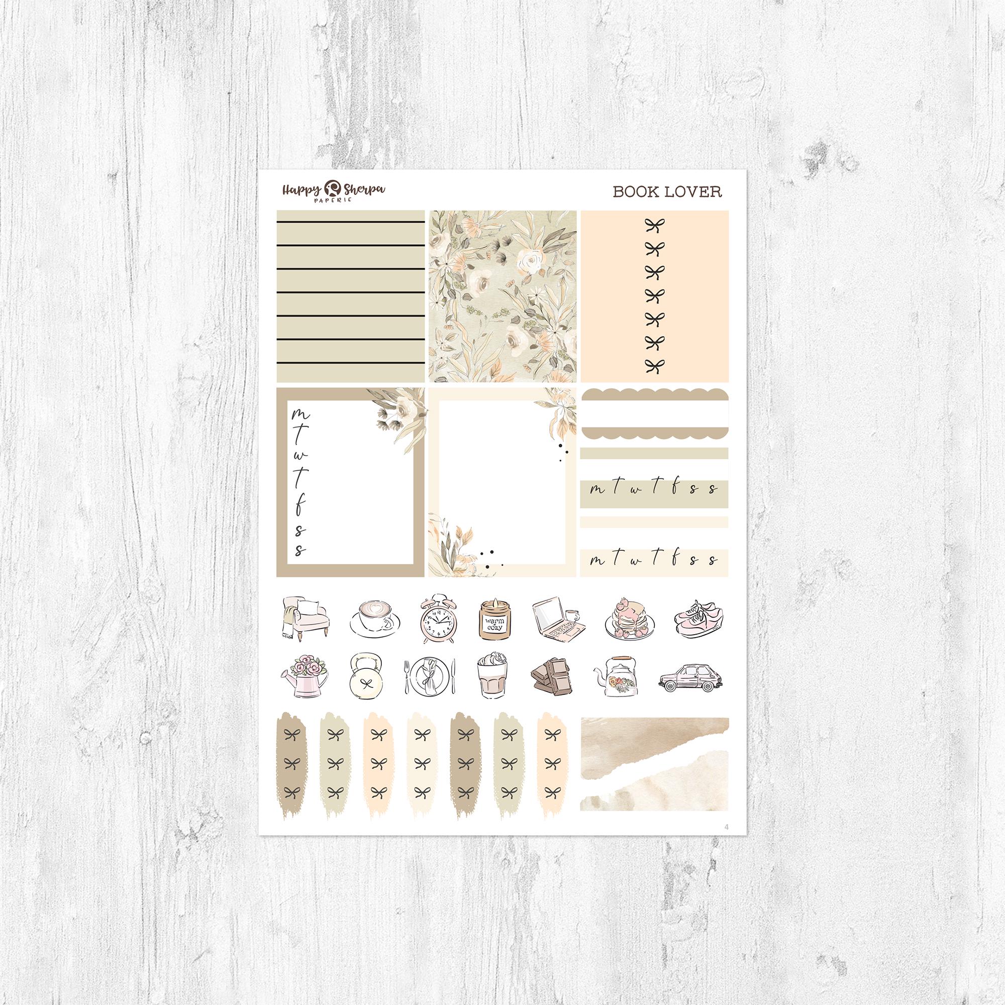 Book Lover - Gold Foil - Planner Sticker Kit (5 Sheets) - for Standard ...