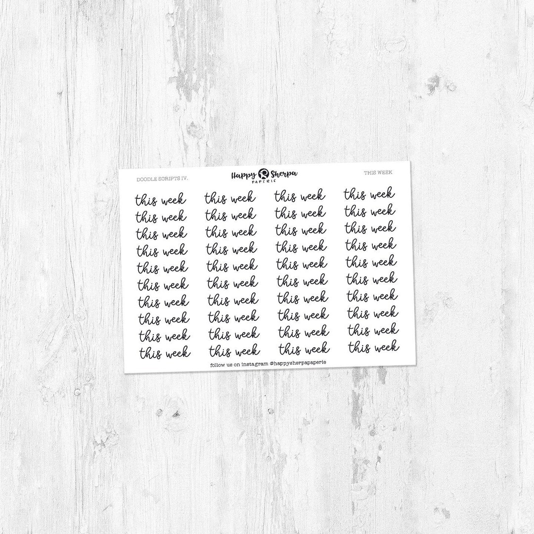 This Week - Handwritten Script Planner Stickers - Etsy