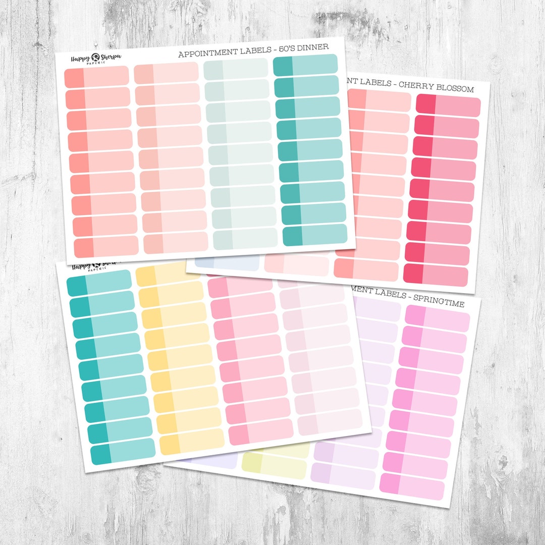 Appointment Labels - 36 Functional Planner Stickers - Color Palette 1 ...