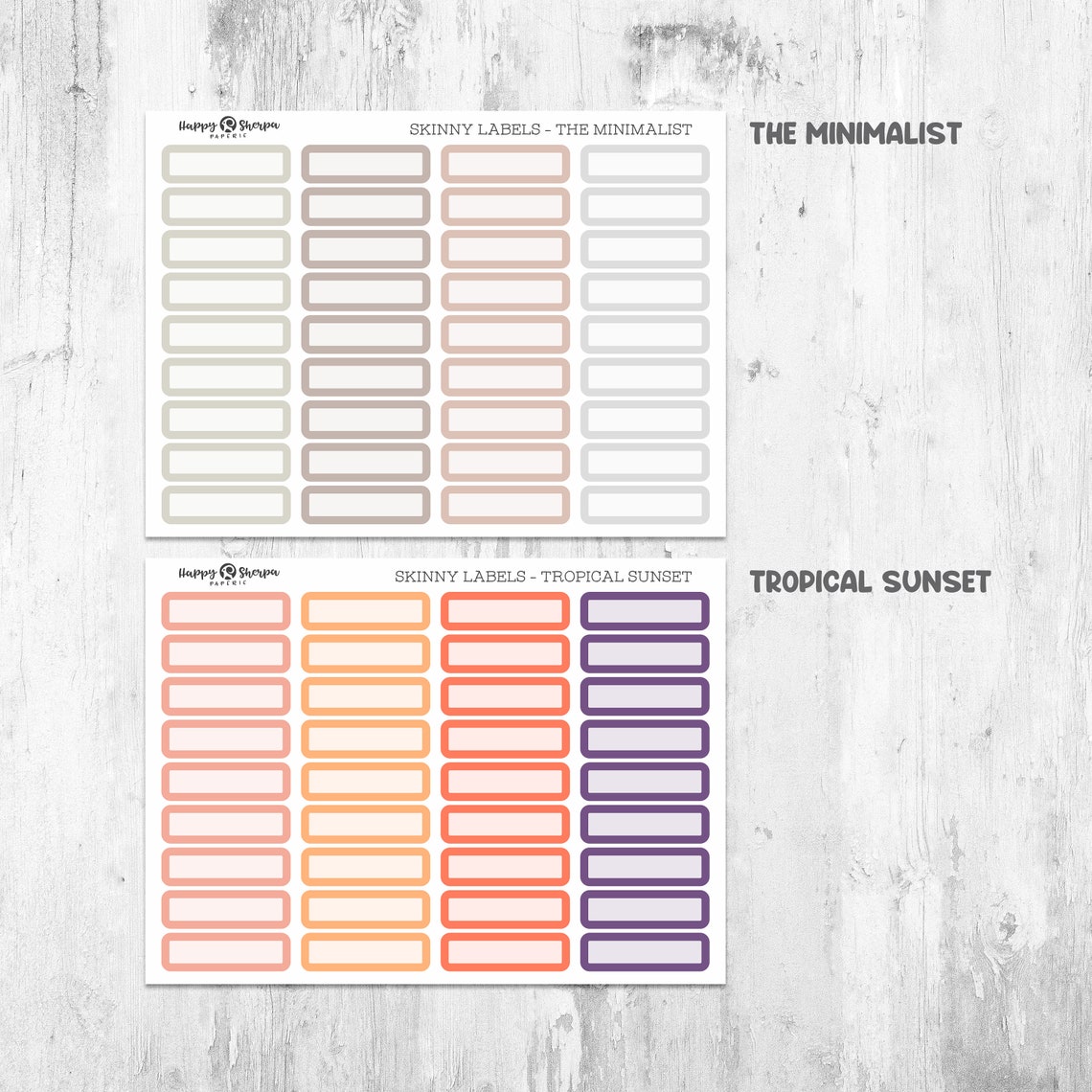 Skinny Labels 36 Functional Planner Stickers Color Palette - Etsy