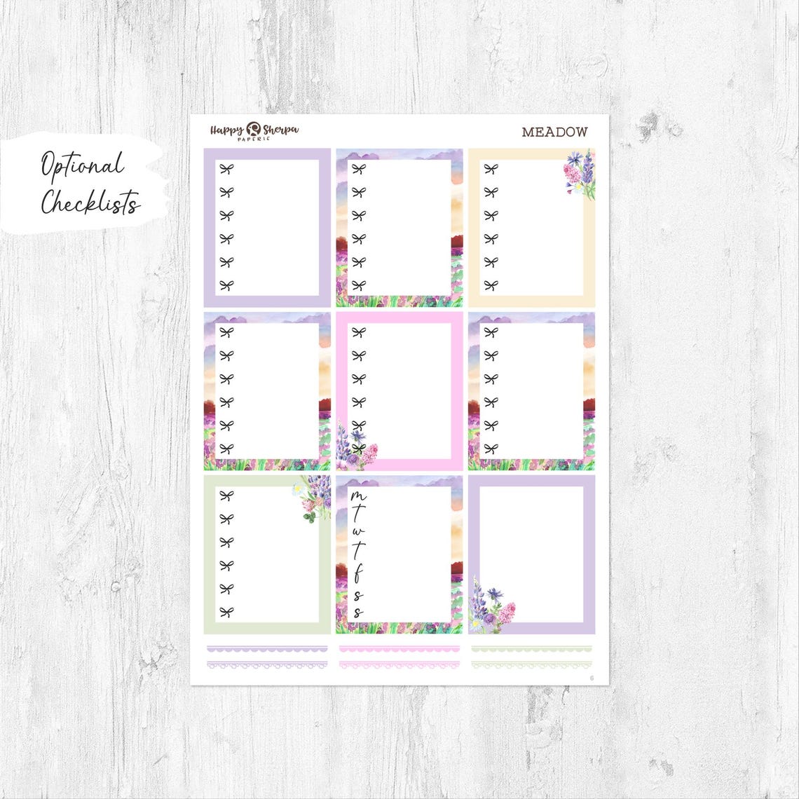 Meadow - Gold Foil - Planner Sticker Kit (5 Sheets) - for Standard ...