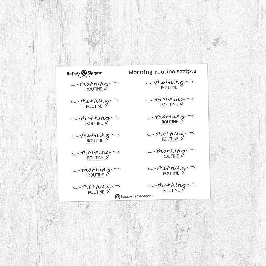 Morning Routine Scripts - Foiled Planner Deco Stickers - Etsy