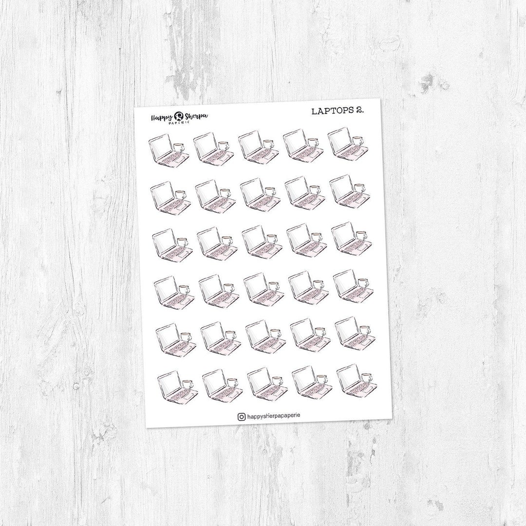 Laptops 2. - 30 Cute Doodle Planner Stickers - Etsy