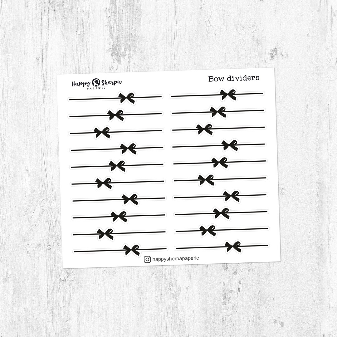 Bow Dividers - Foiled Planner Deco Stickers - Etsy