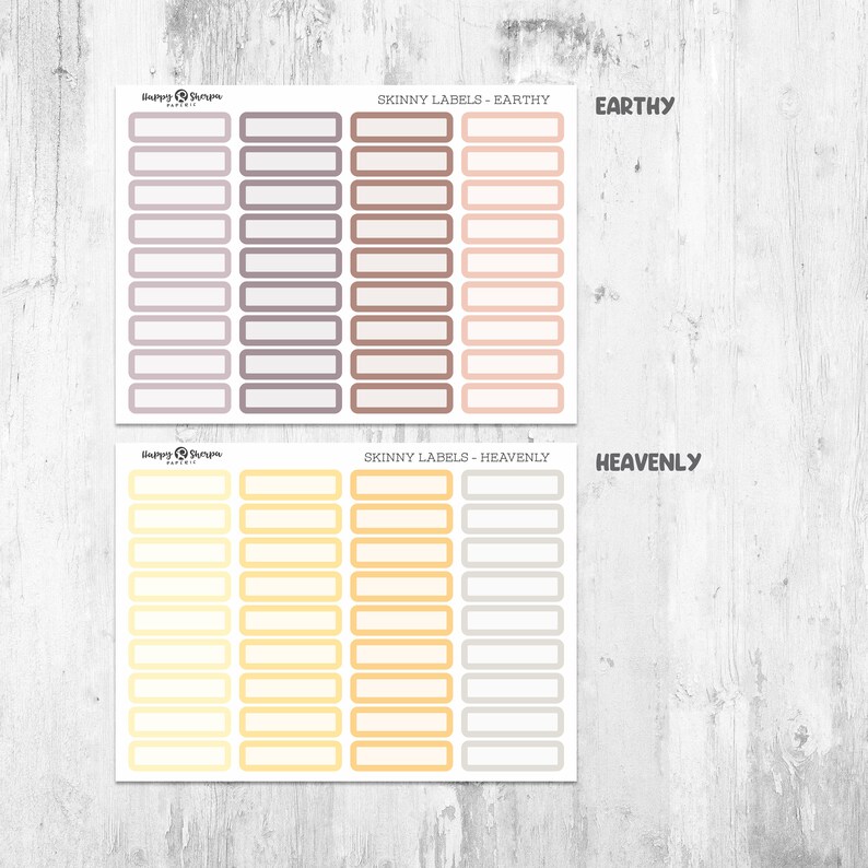 Skinny Labels 36 Functional Planner Stickers Color Palette - Etsy