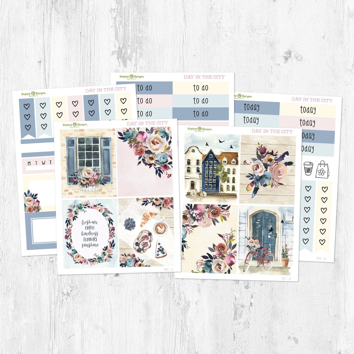 Day in the City - Mini Weekly Kit Planner Stickers (5 Sheets) - Etsy