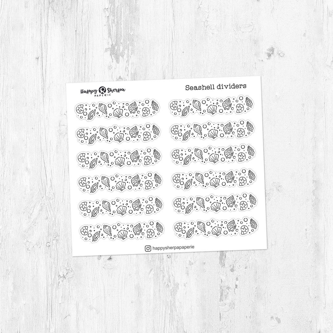 Seashell Dividers Foiled Planner Deco Stickers - Etsy