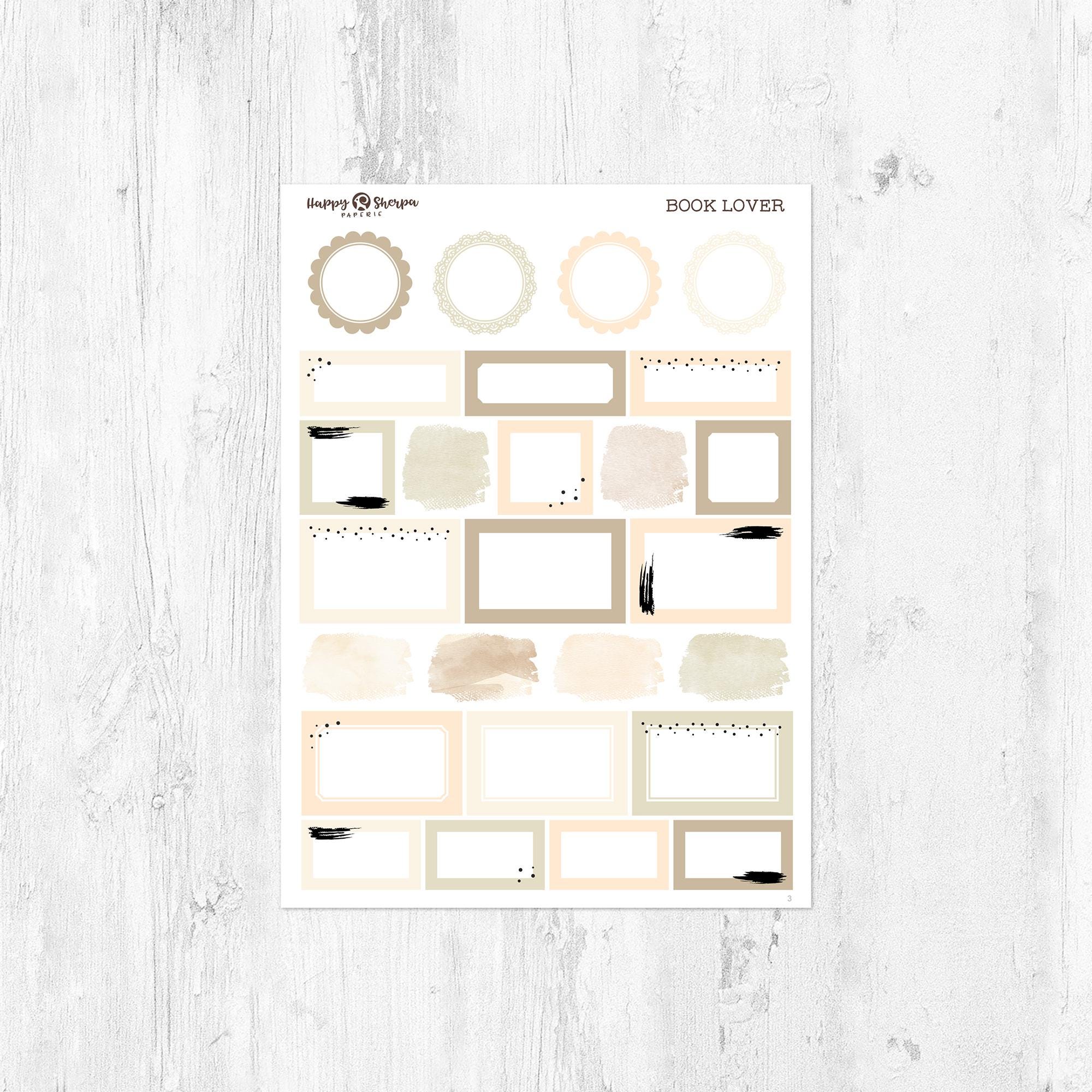 Book Lover - Gold Foil - Planner Sticker Kit (5 Sheets) - for Standard ...