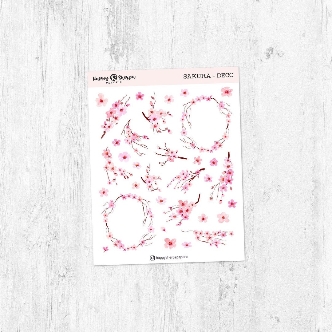 Sakura Deco Stickersheet Planner, Bullet Journal Stickers - Etsy