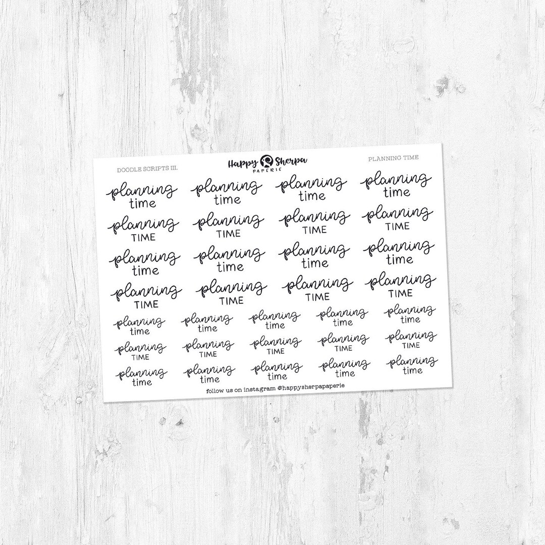 Planning Time - Handwritten Script Planner Stickers - Etsy