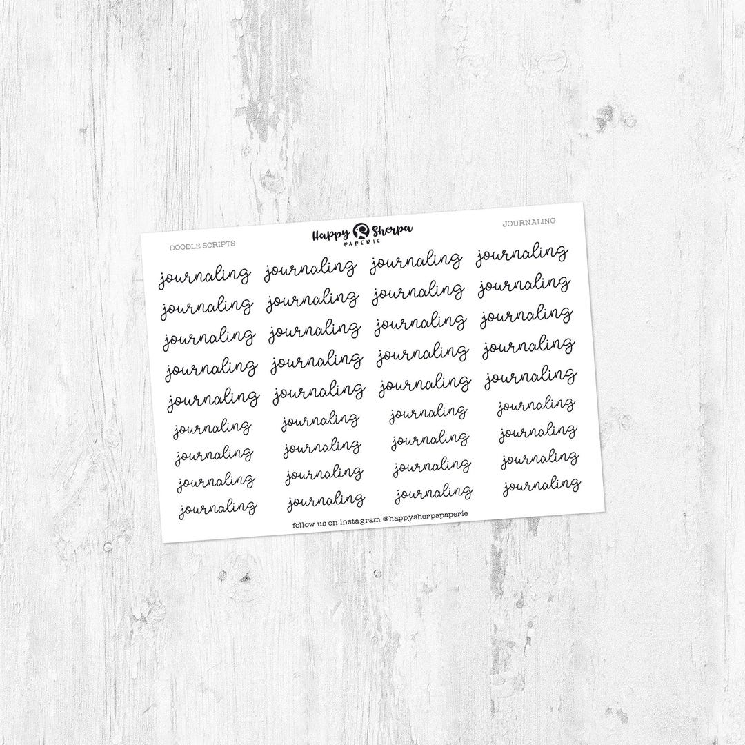 Journaling - Handwritten Script Planner Stickers - Etsy