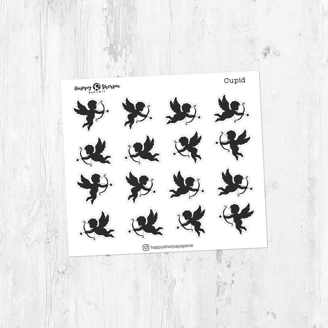 Cupid - Foiled Transparent Planner Deco Stickers - Etsy