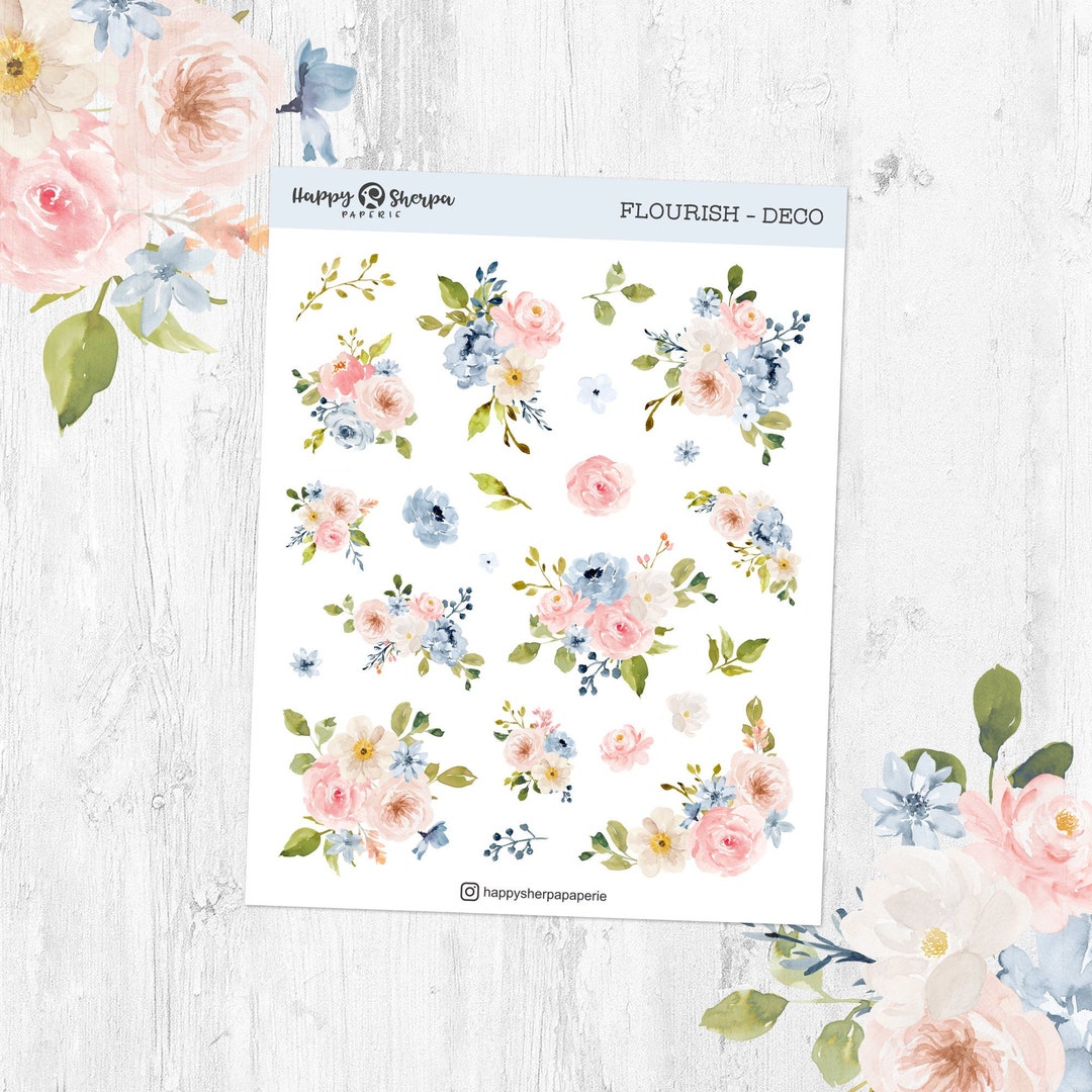 Flourish Deco Stickersheet Planner, Bullet Journal Stickers - Etsy