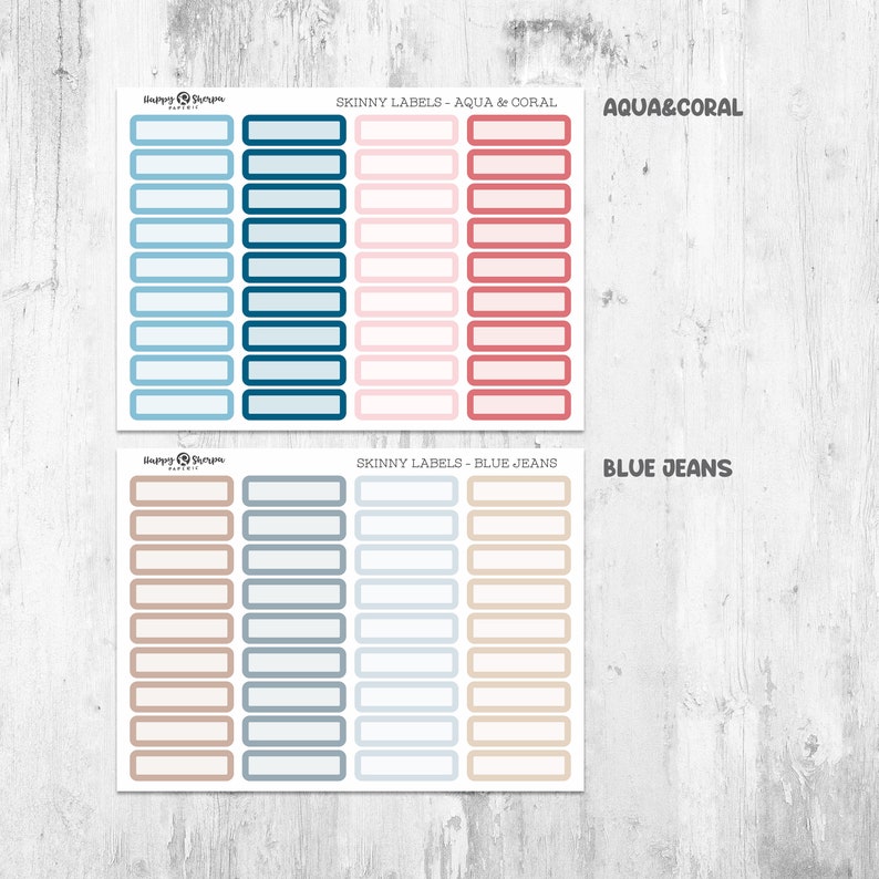 Skinny Labels 36 Functional Planner Stickers Color Palette - Etsy