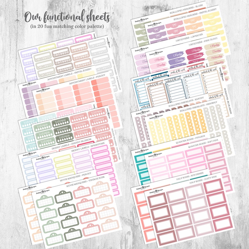 Skinny Labels 36 Functional Planner Stickers Color Palette - Etsy