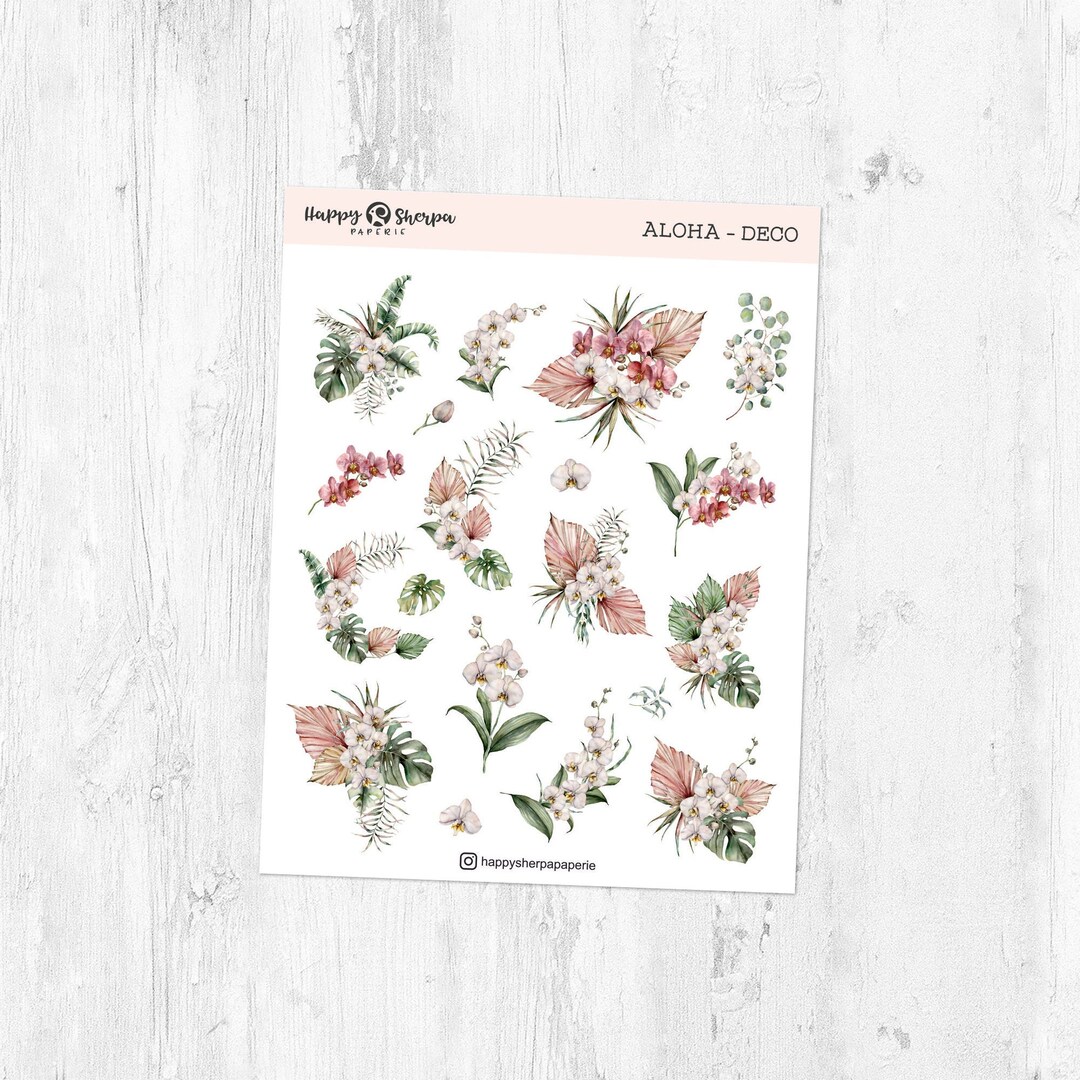 Aloha Deco Stickersheet Planner, Bullet Journal Stickers - Etsy