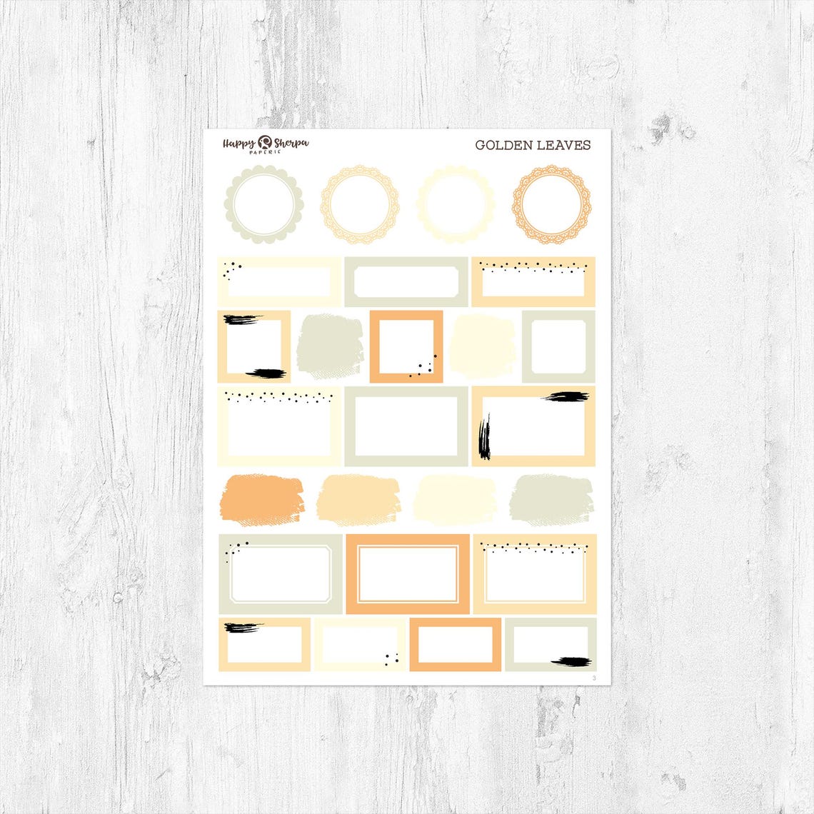 Golden Leaves - Gold Foil - Planner Sticker Kit (5 Sheets) - for ...