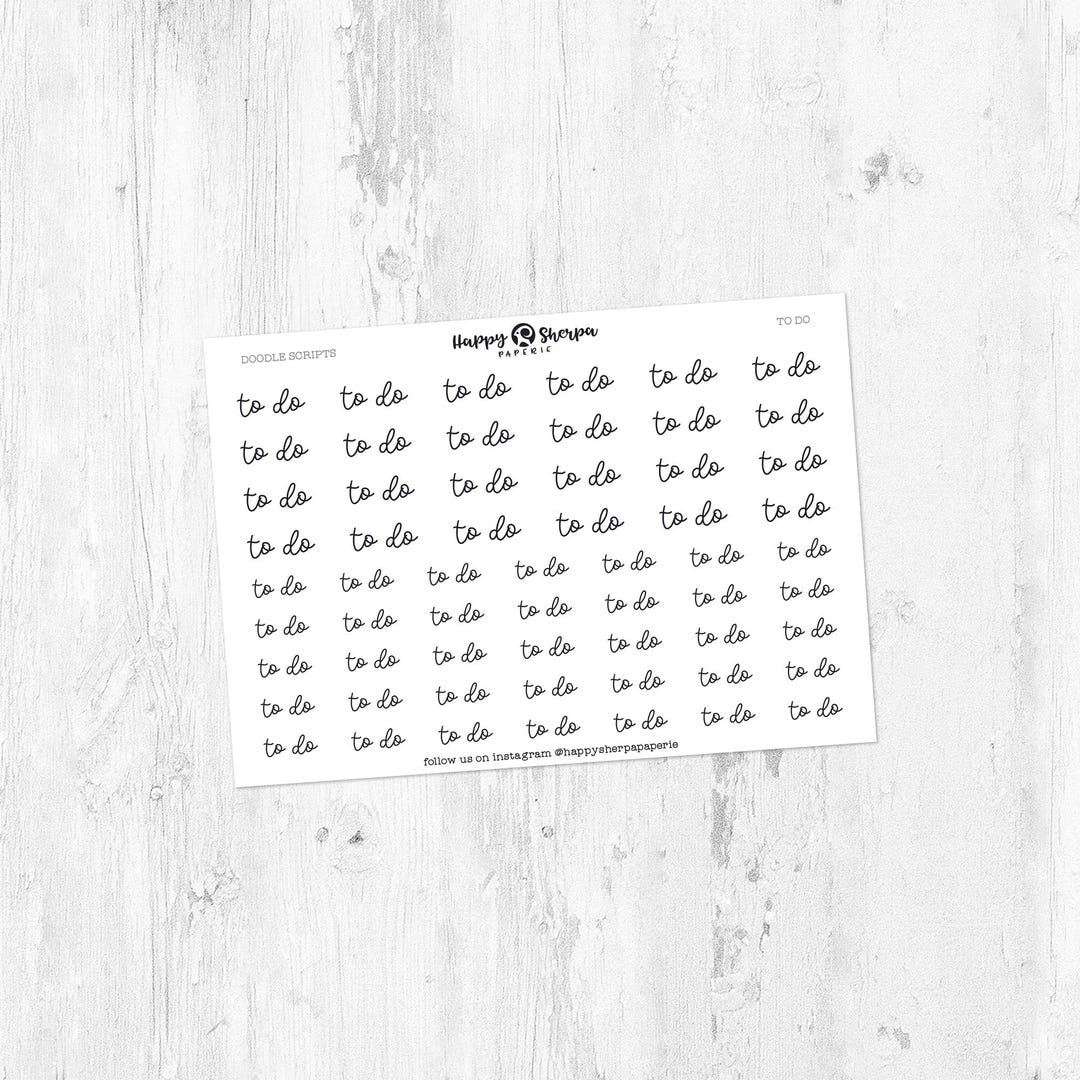 To Do - Handwritten Script Planner Stickers - Etsy
