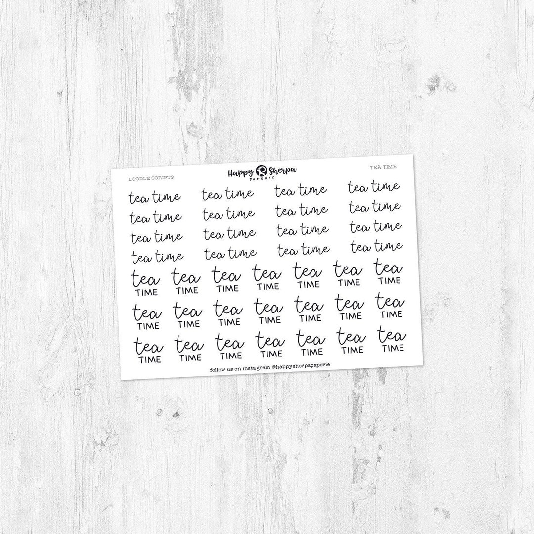 Tea Time - Handwritten Script Planner Stickers - Etsy