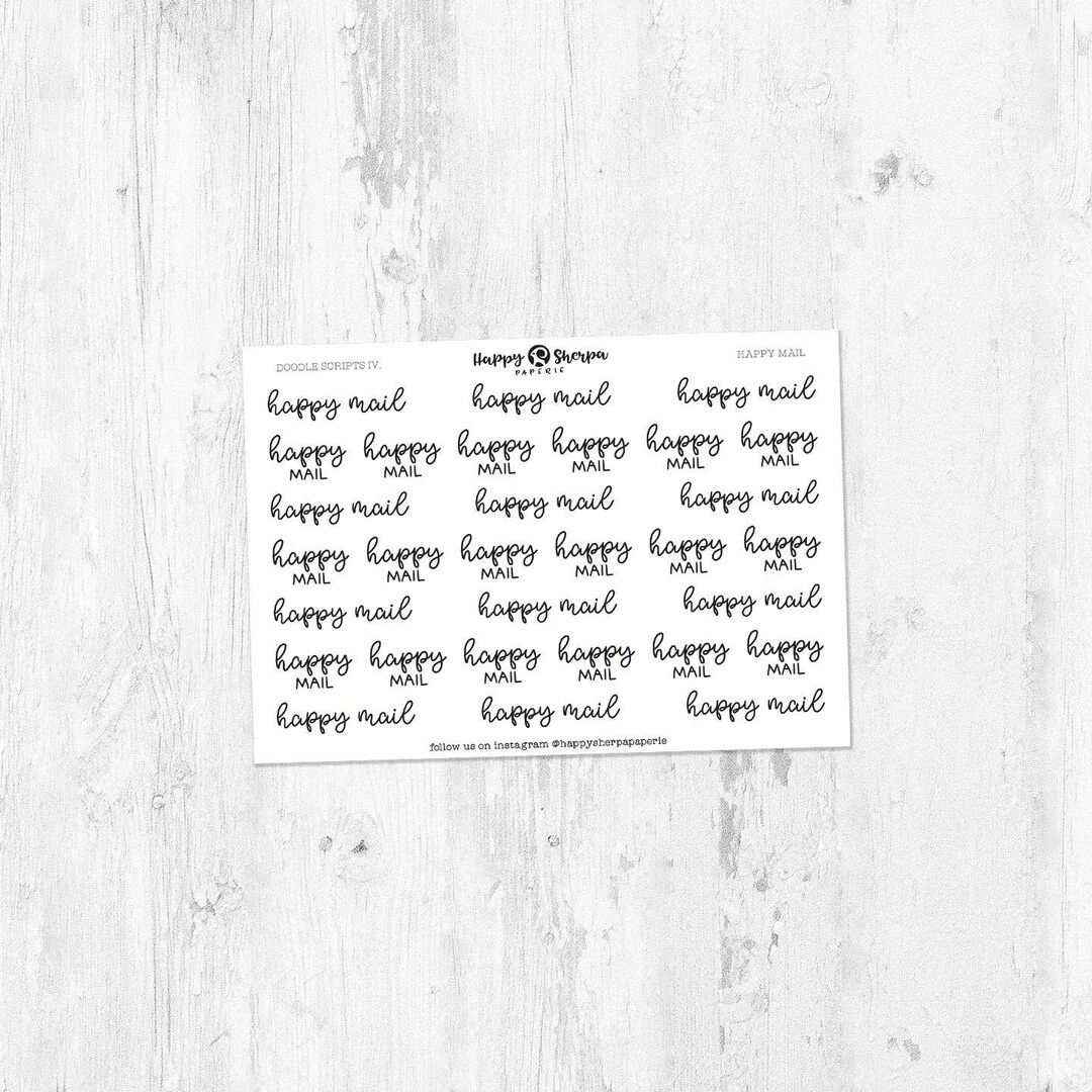 Happy Mail - Handwritten Script Planner Stickers - Etsy