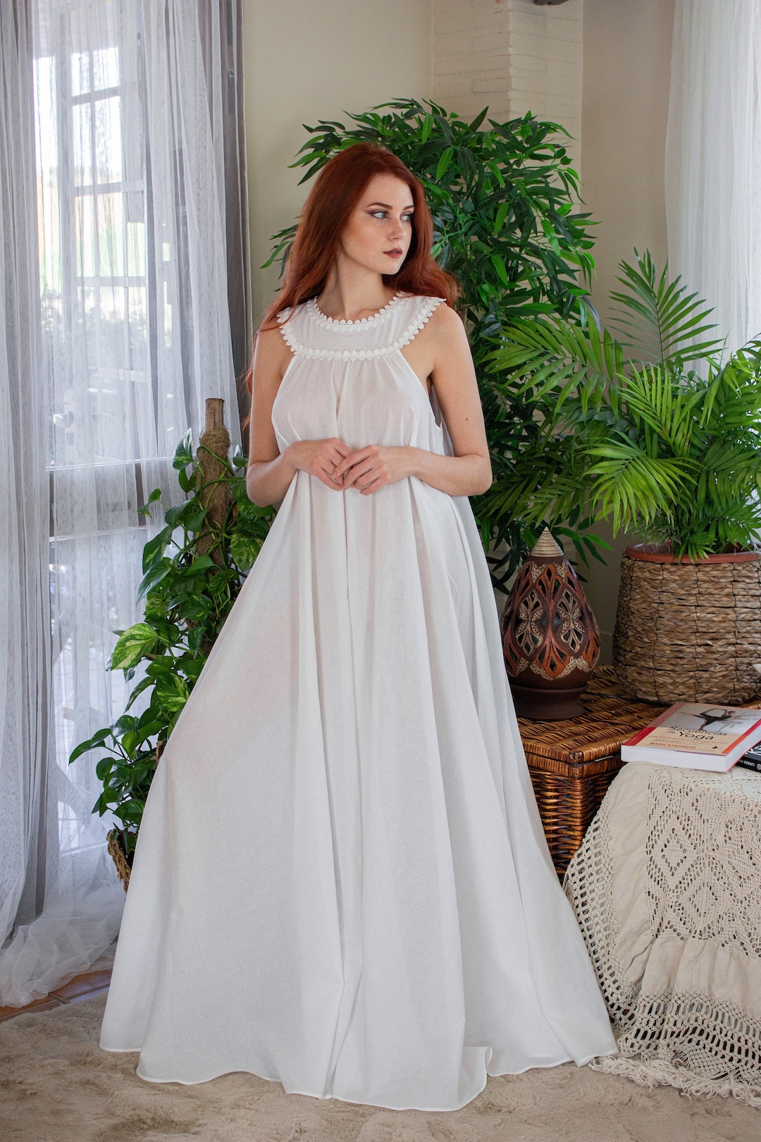 Women's Nightgown, Victorian Nightgown, Cotton Nightgown, Victorian ...