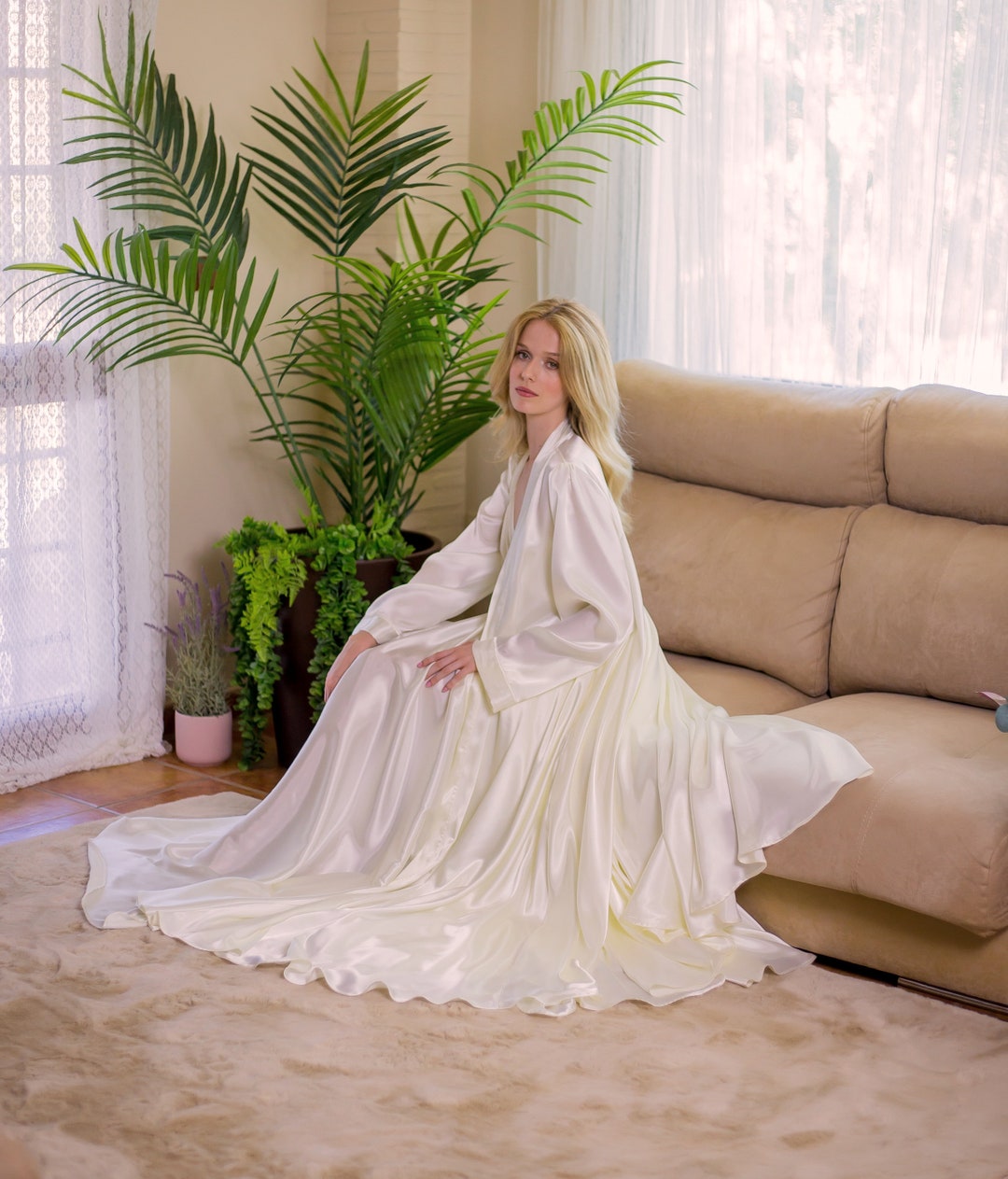 Wedding Night Lingerie, Bridal Satin Robe, Wedding Lingerie, Satin ...
