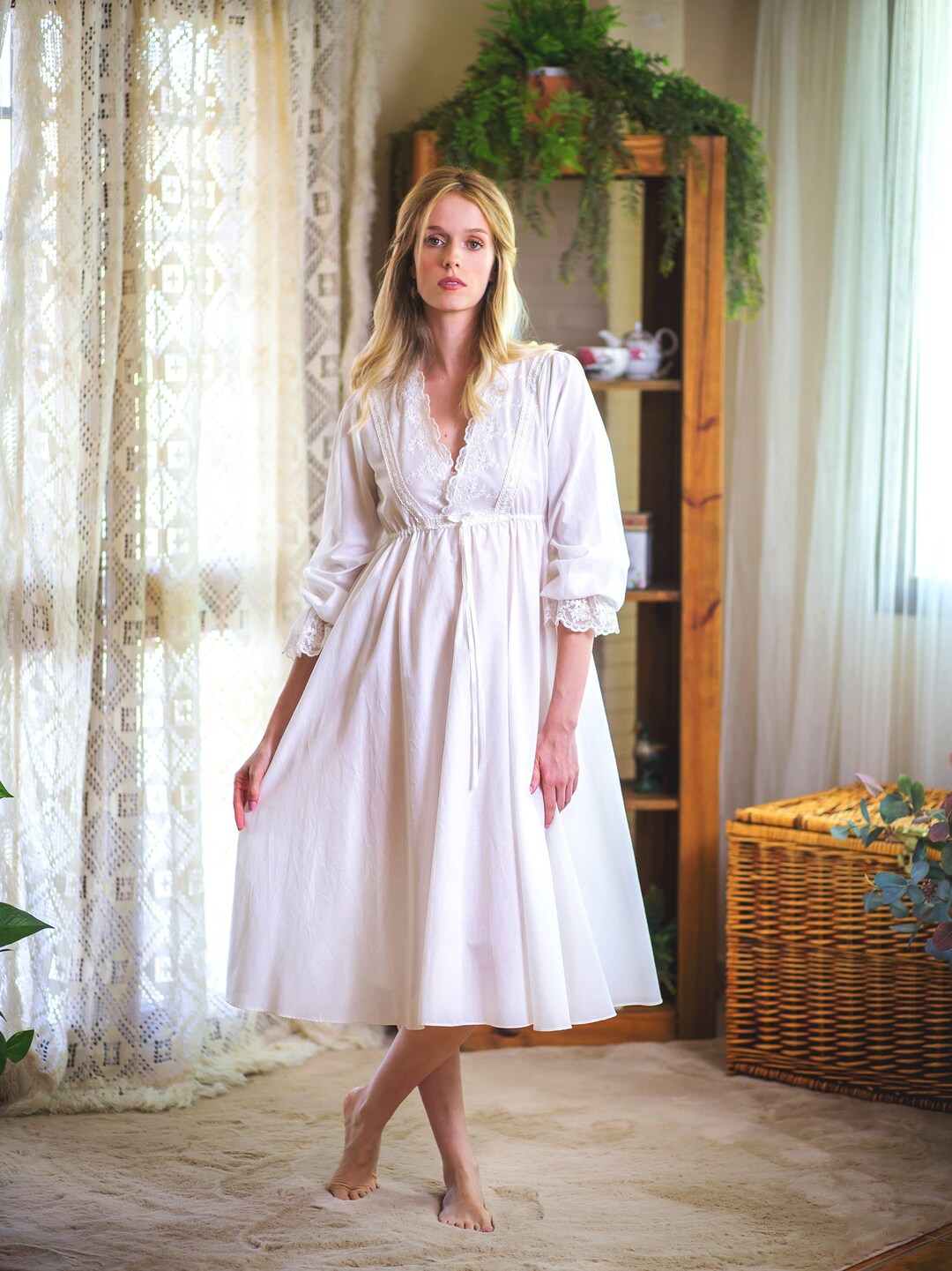 Victorian Nightgown, Cotton Nightgown, Victorian Chemise, Victorian ...