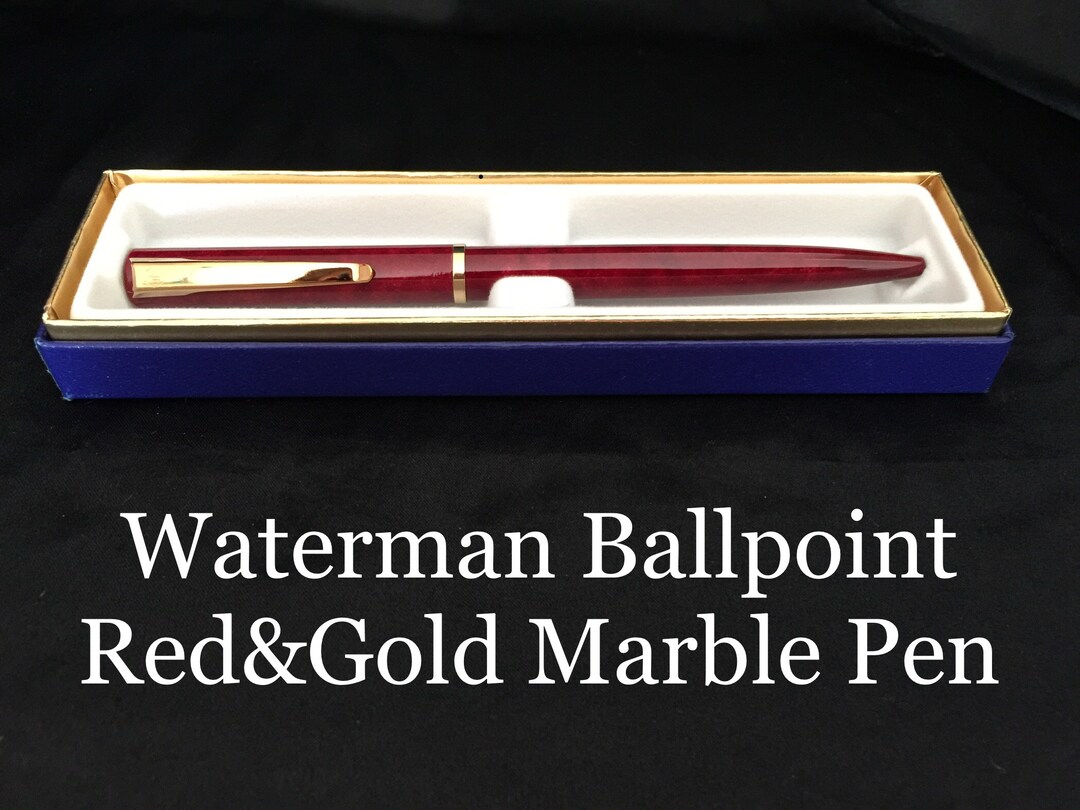Waterman Red & Gold Marble Pen - Etsy