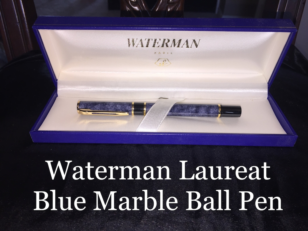 Waterman Laureat Blue Marble Ballpoint Pen - Etsy