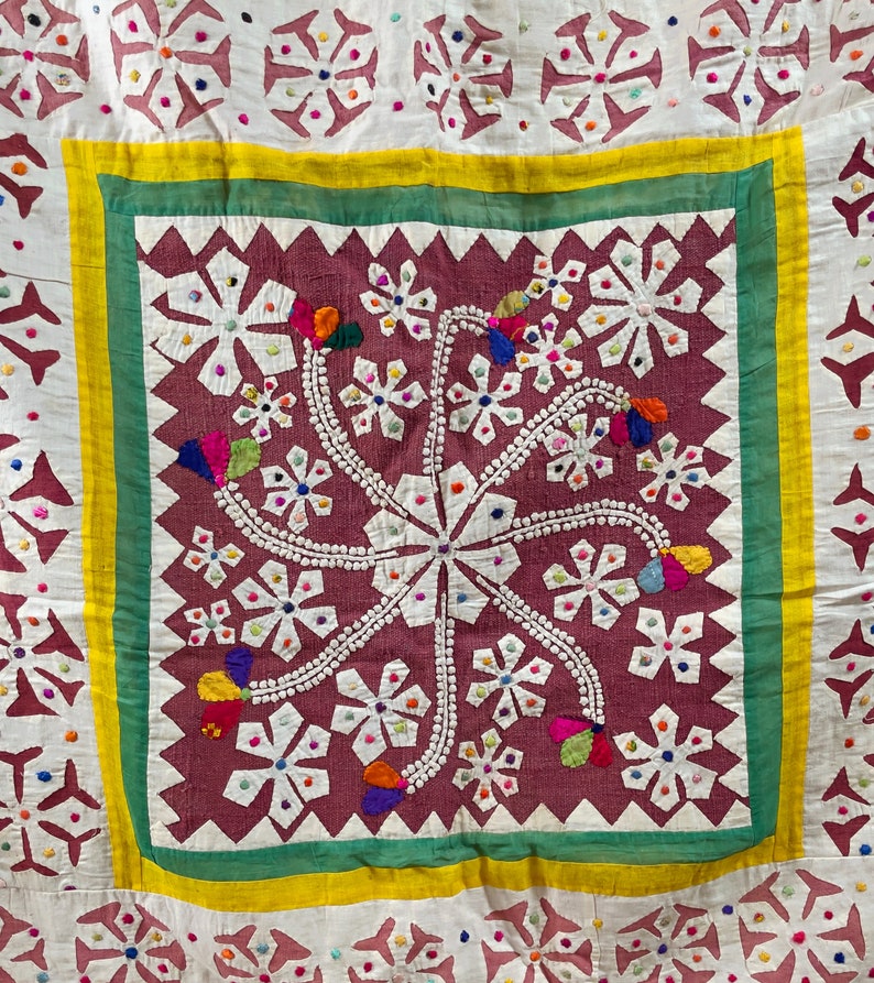 Vintage Rajasthani Appliquè Bedspread, Wall Hanging - Etsy