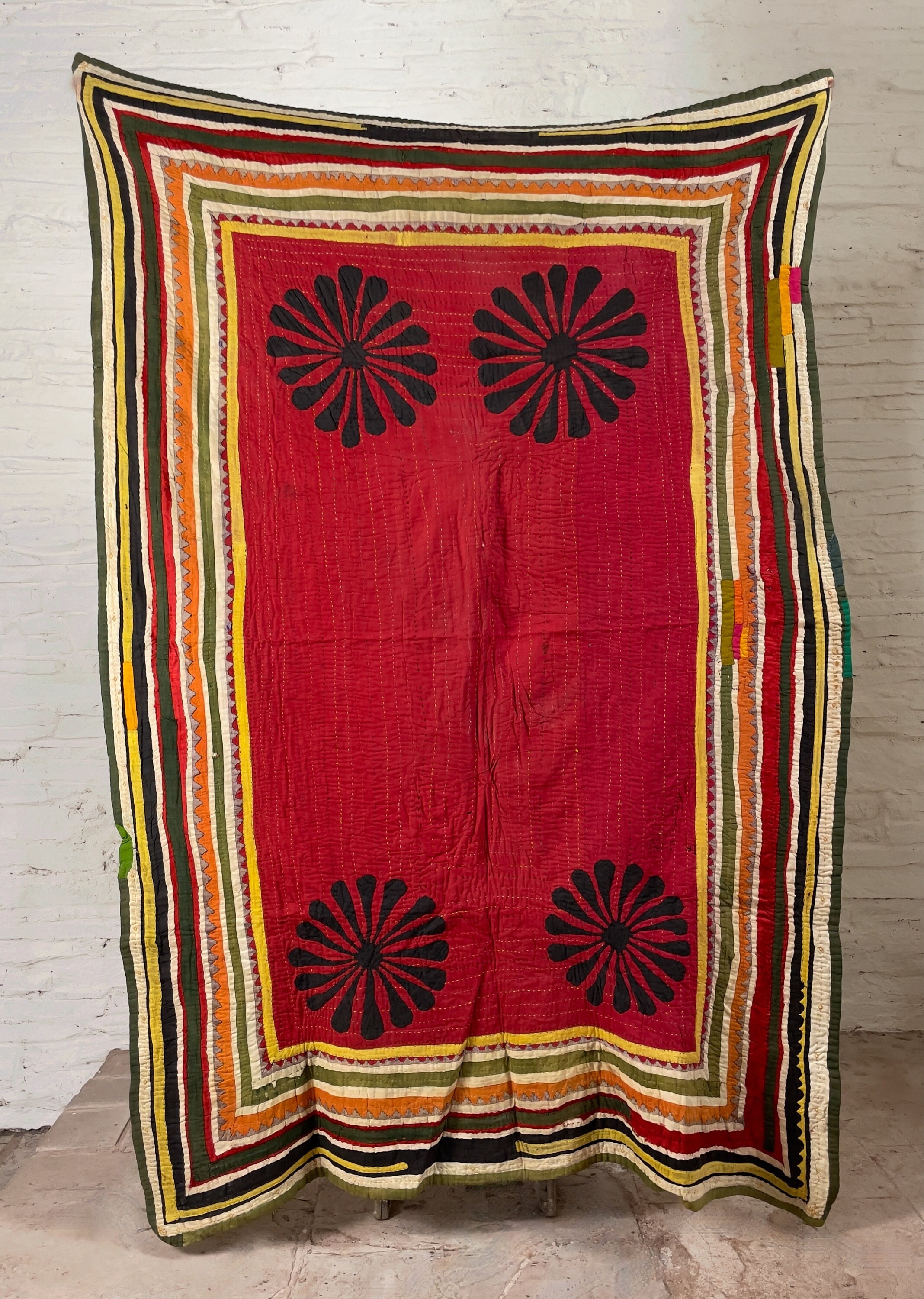 Rare Vintage Rajasthani Sindhi Ralli Quilt, Appliqué Blanket ...