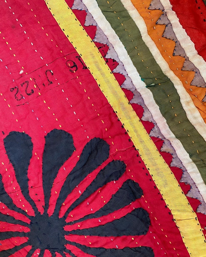 Rare Vintage Rajasthani Sindhi Ralli Quilt, Appliqué Blanket ...