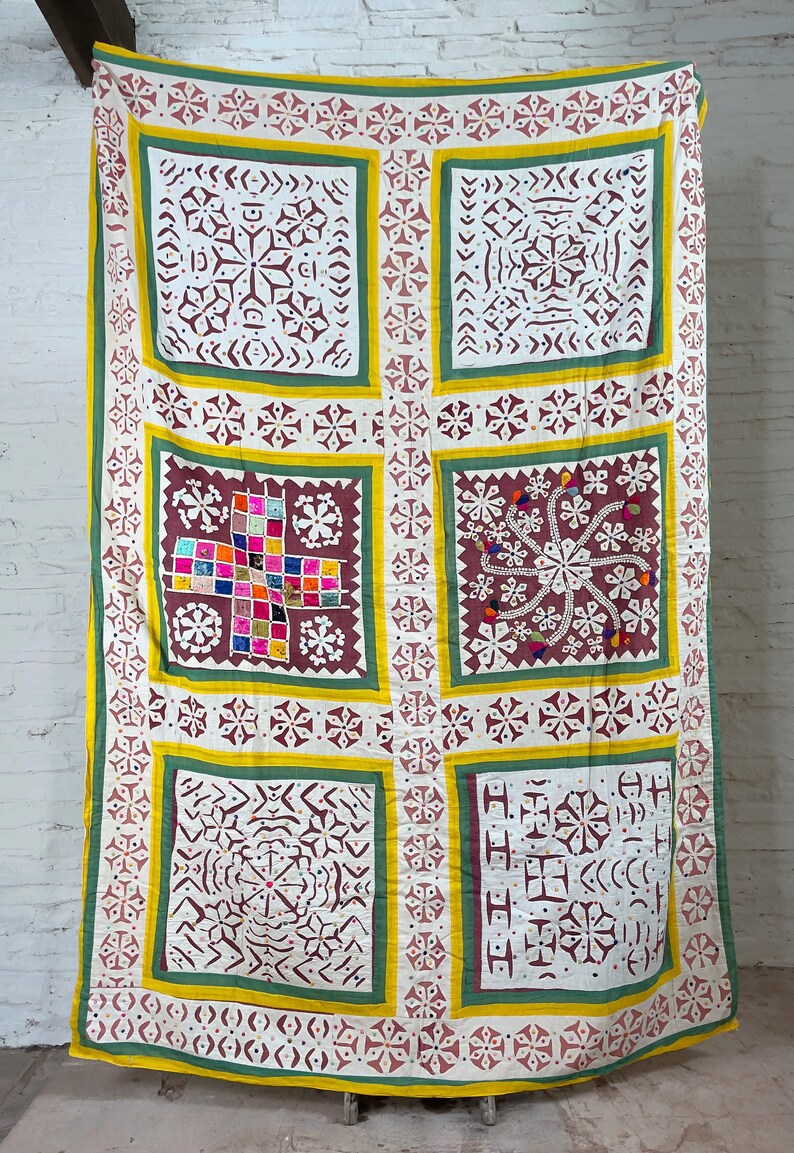 Vintage Rajasthani Appliquè Bedspread, Wall Hanging - Etsy